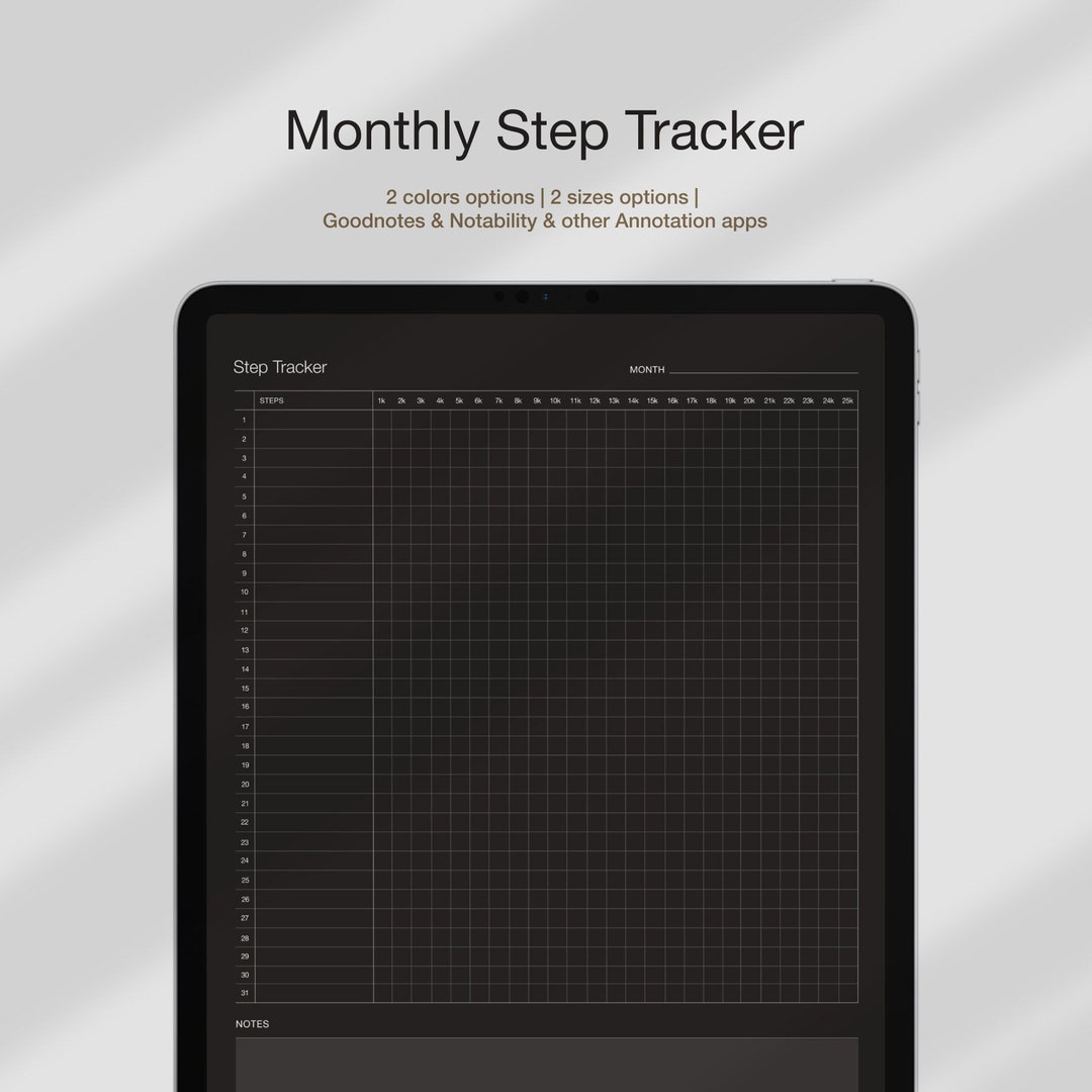 Monthly Step Tracker Step Tracking Daily Step Tracker Record Walking ...