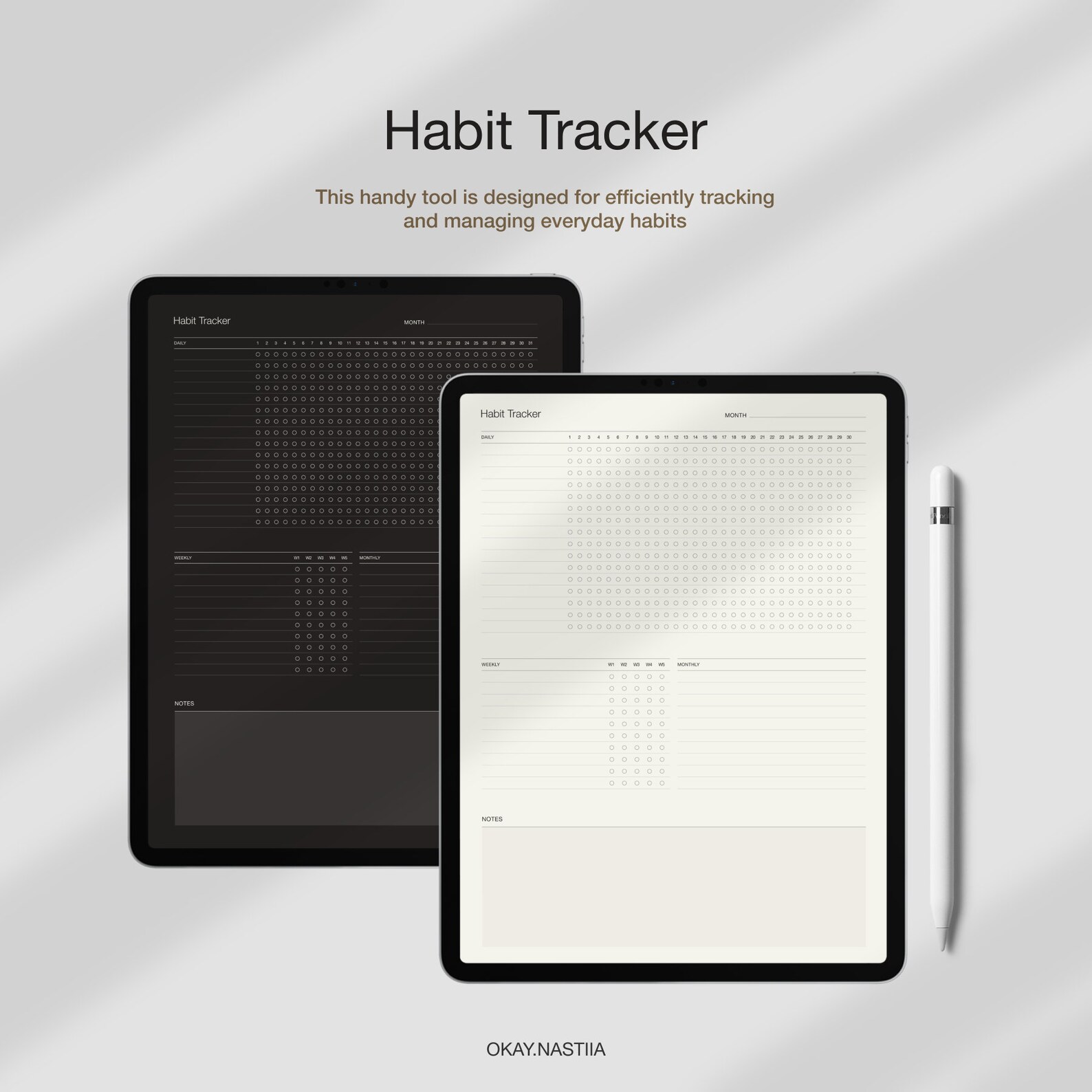 Monthly Habit Tracker Digital Planner Routine Checklist Habit Tracker ...