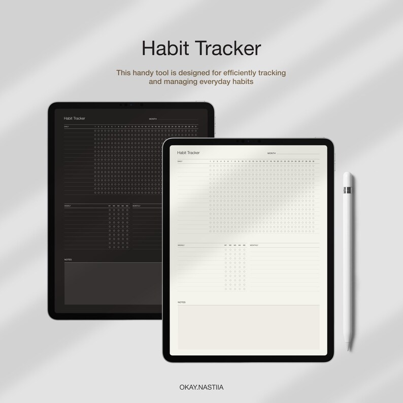 Monthly Habit Tracker Digital Planner Routine Checklist Habit Tracker ...