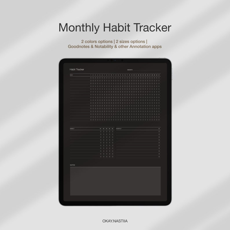 Monthly Habit Tracker Digital Planner Routine Checklist Habit Tracker ...
