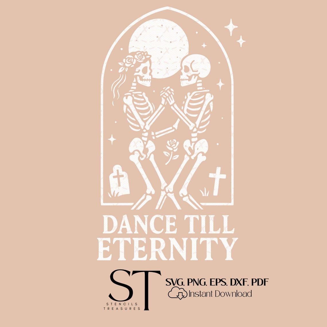 Dance Till Eternity SVG | Skeleton Couple Gothic Love Design | Eternal ...