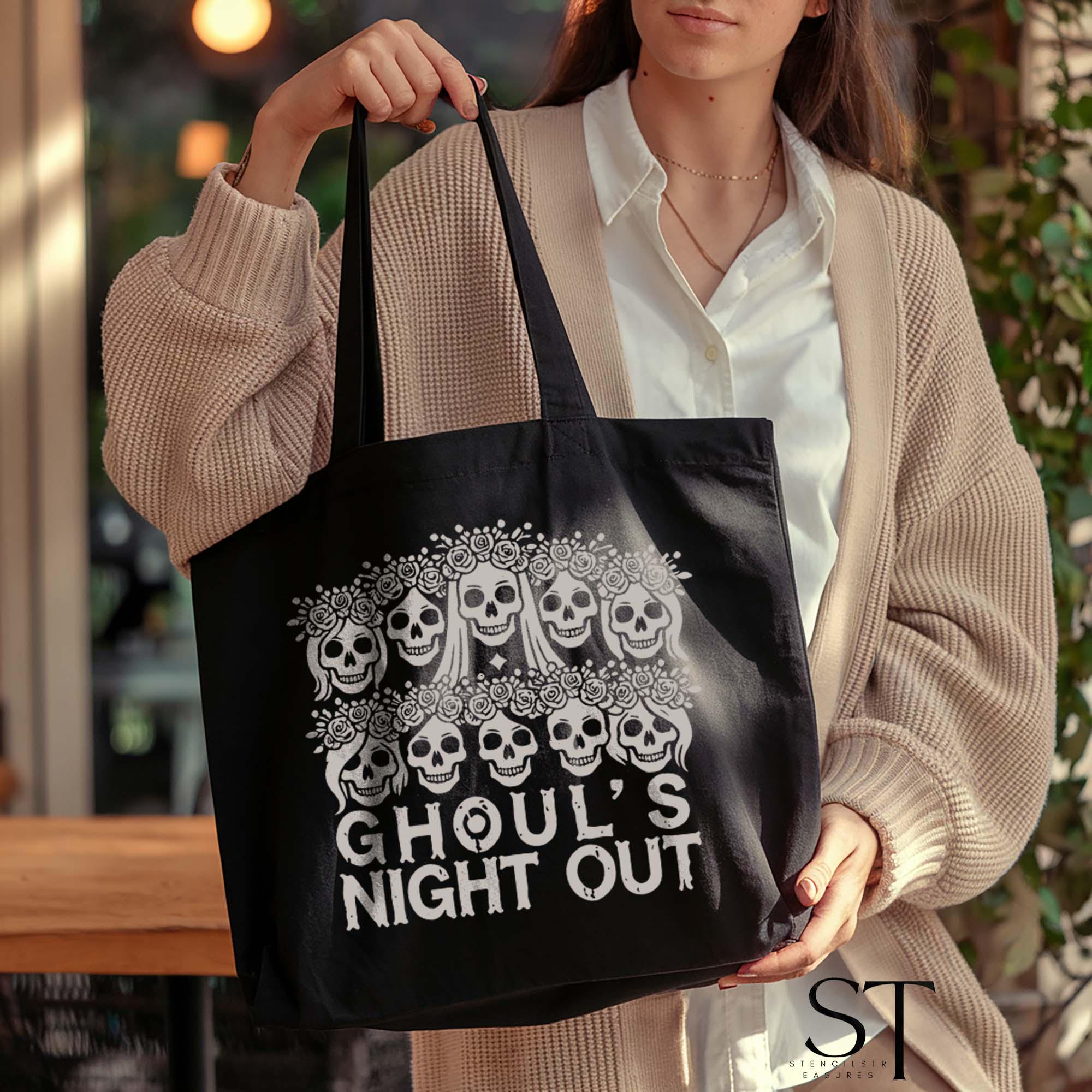 Ghouls Night Out SVG | Halloween Skull Floral Design | Gothic Party ...