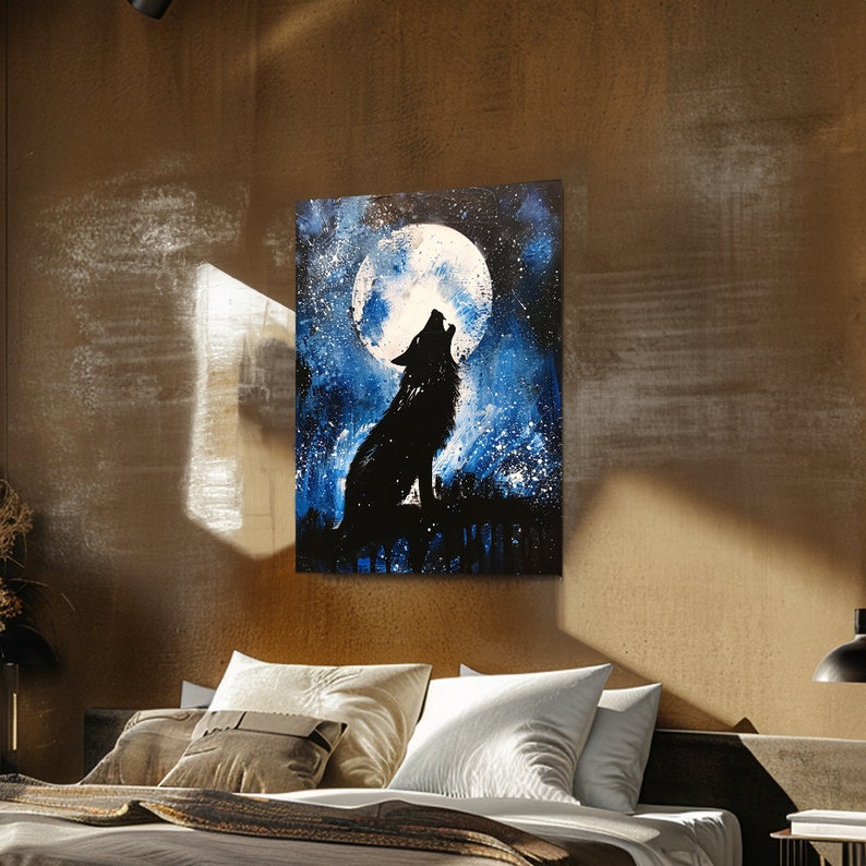Moon Wolf Art Print: Mystic Spiritual Home Decor - Etsy