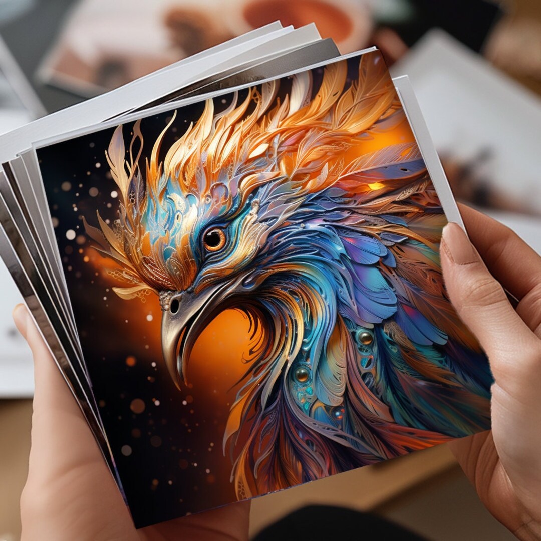 Phoenix Portrait Print: Fantasy Wall Art, Detailed Design - Etsy