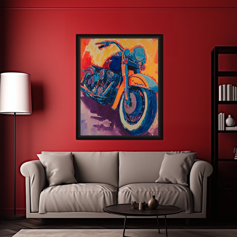 Abstract Harley Davidson Painting - Etsy