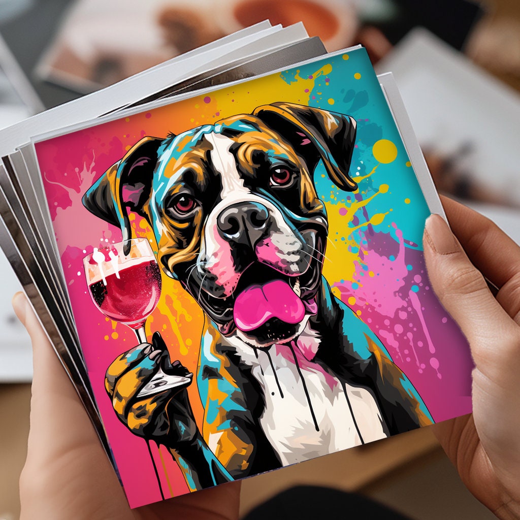 Pop Art Boxer Dog Canvas : UK Poster Print Wall Art Printed Frame Wrap ...
