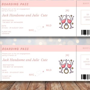 Boarding Pass Template Editable, Wedding Celebration Ticket, Boarding ...