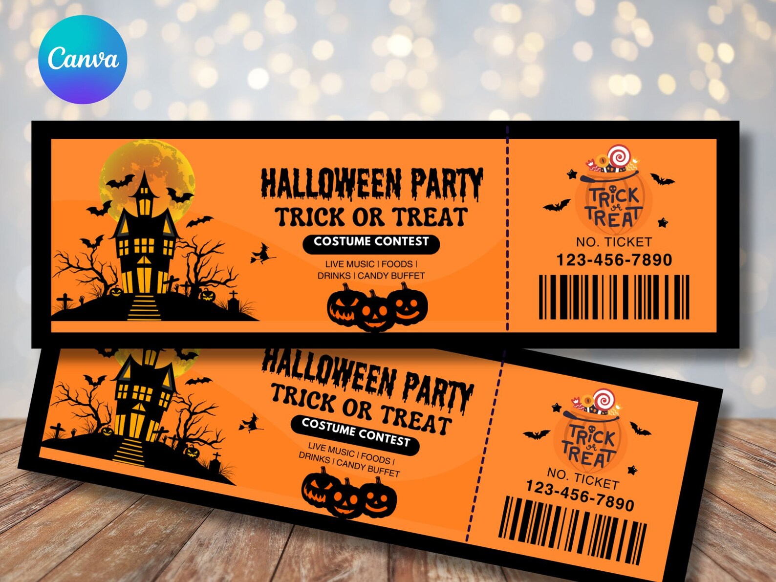 Editable Halloween Ticket Invitation, Halloween Tickets, Halloween ...