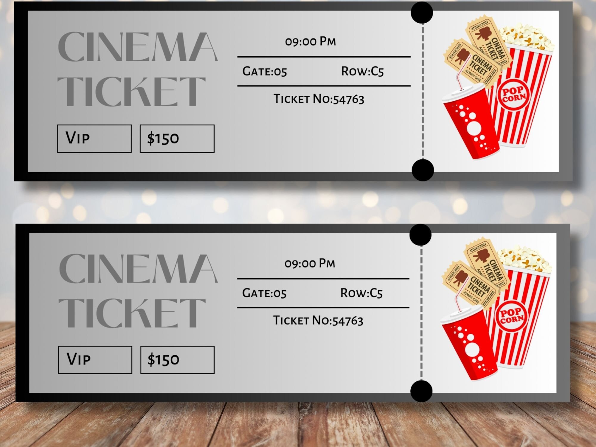 Movie Night Ticket,movie Ticket,movie Invitation,surprise Movie Night ...