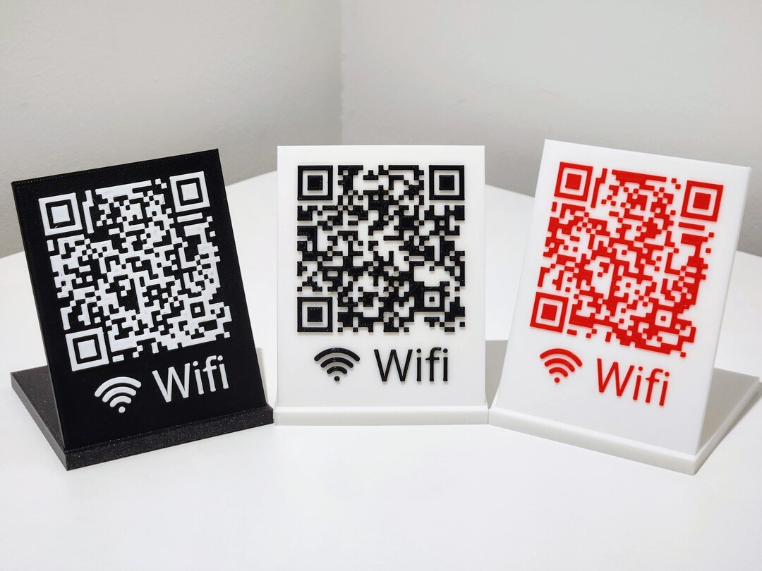 Wifi QR Code Sign in Embossed Plastic - Etsy
