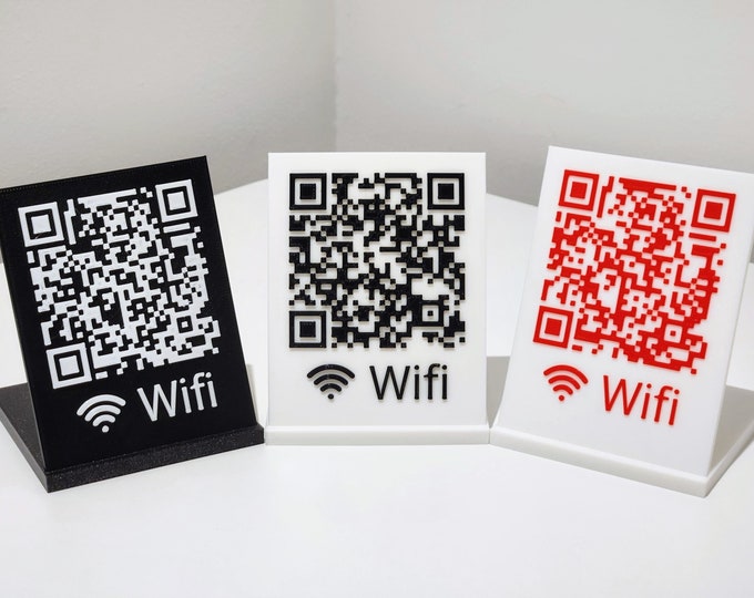 Wifi QR Code Sign in Embossed Plastic - Etsy