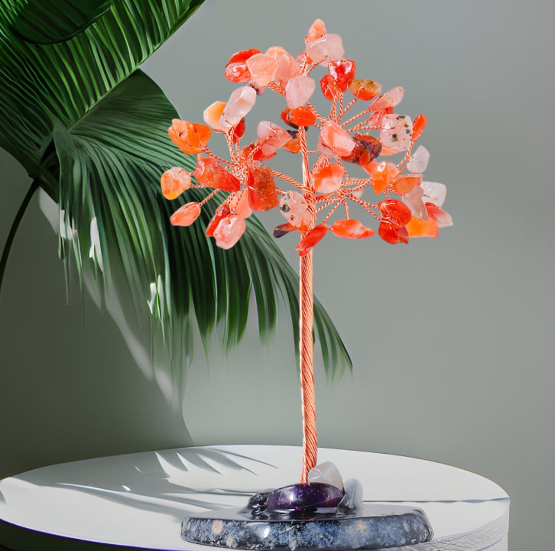 Crystal Tree Rose Quartz Tree of Life With Amethyst Base Amethyst Tree ...