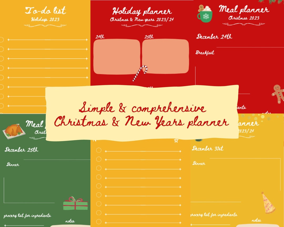 Christmas and New Years Planner Meal Planners, Activity Planners ...