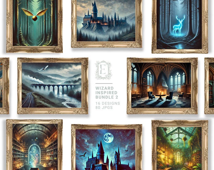 Wizard Castle Poster, Wizard Castle Print, Magical Castle Art, Blue ...
