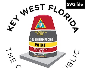 Key West Southernmost Point Illustration: Florida Monument Buoy | PNG ...