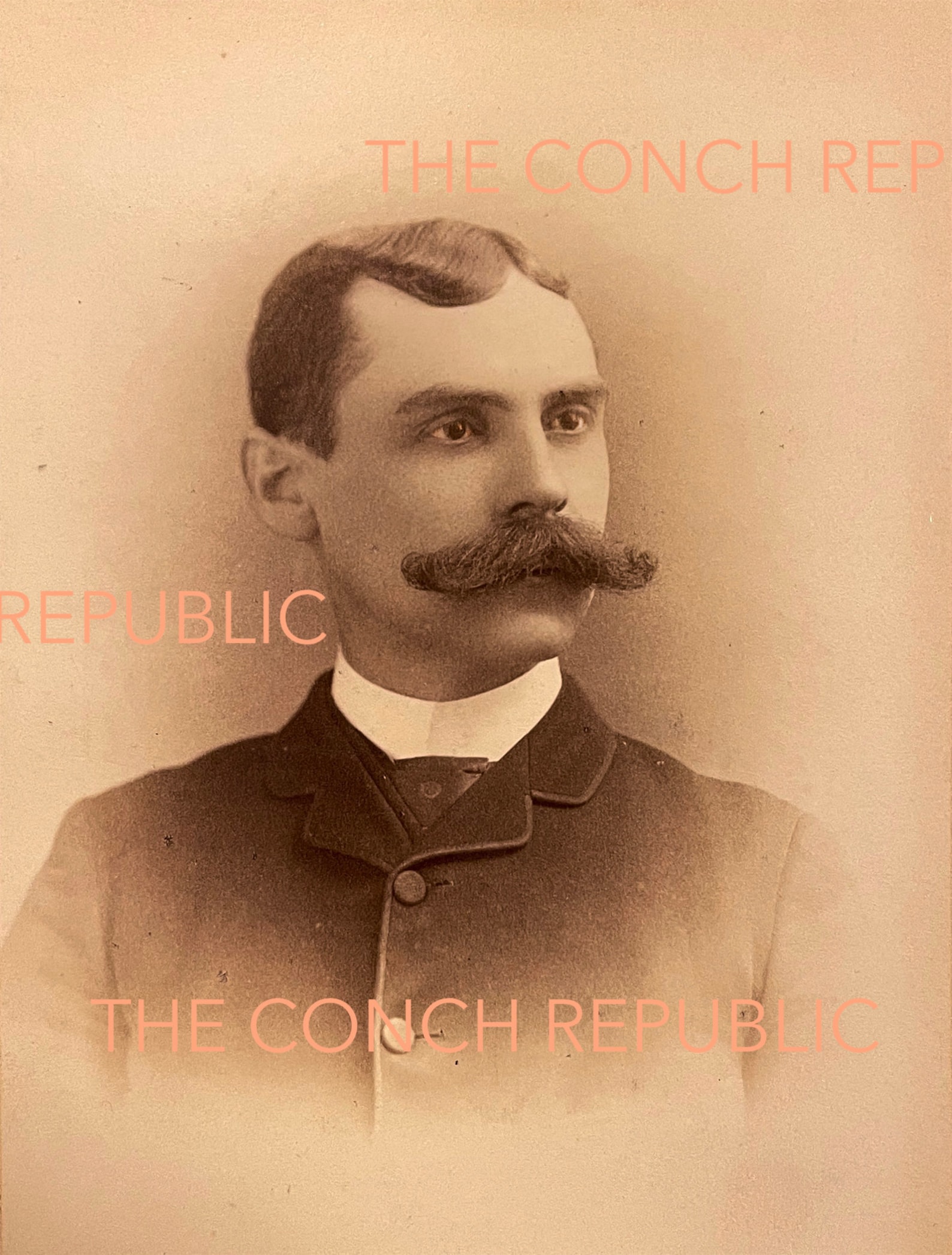 Victorian Mustache Man Portrait: Sepia Tone Cabinet Card Photo | JPG ...
