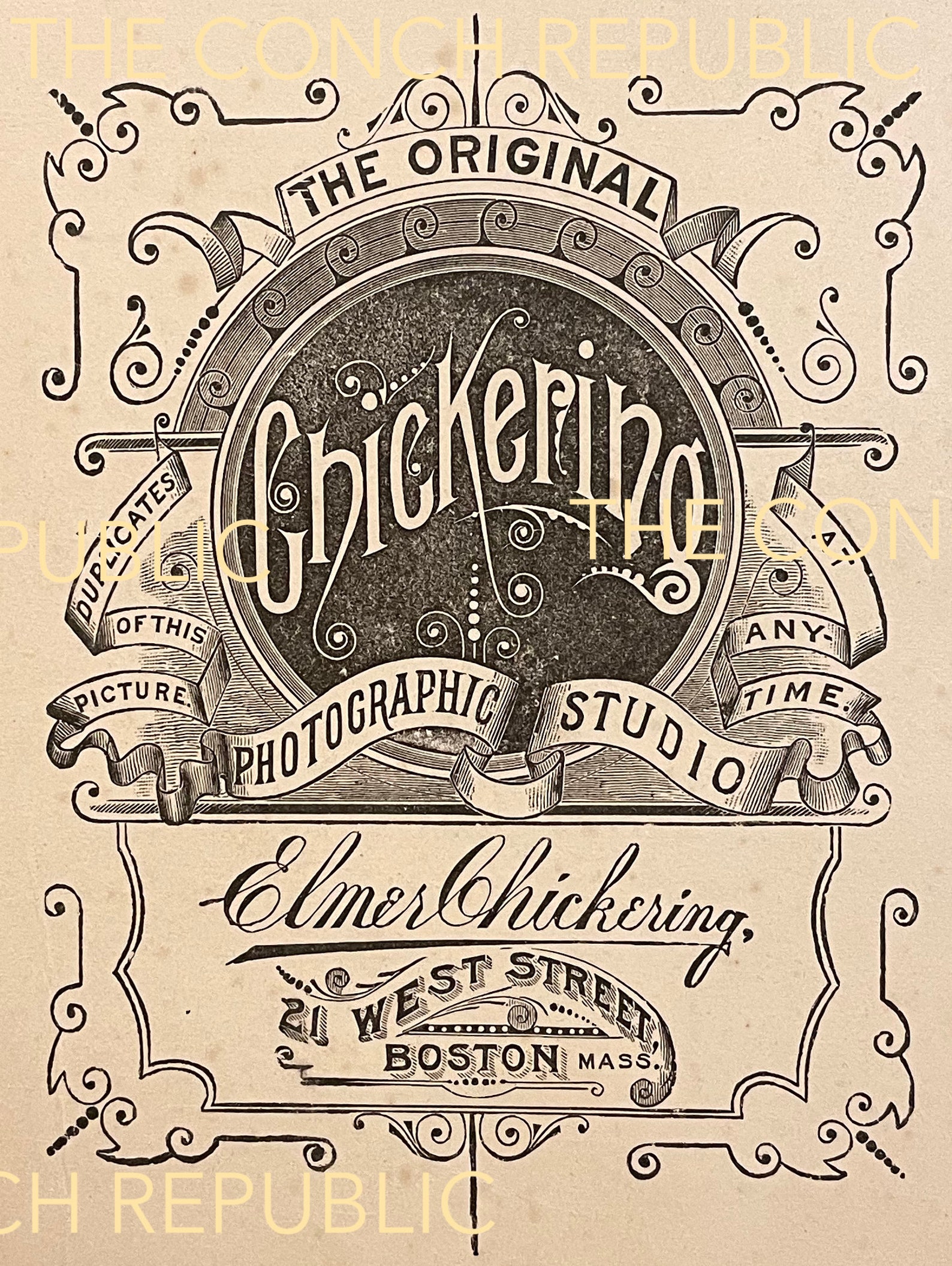 Victorian Cartouche: Vintage Boston Photo Studio Graphic PNG File ...