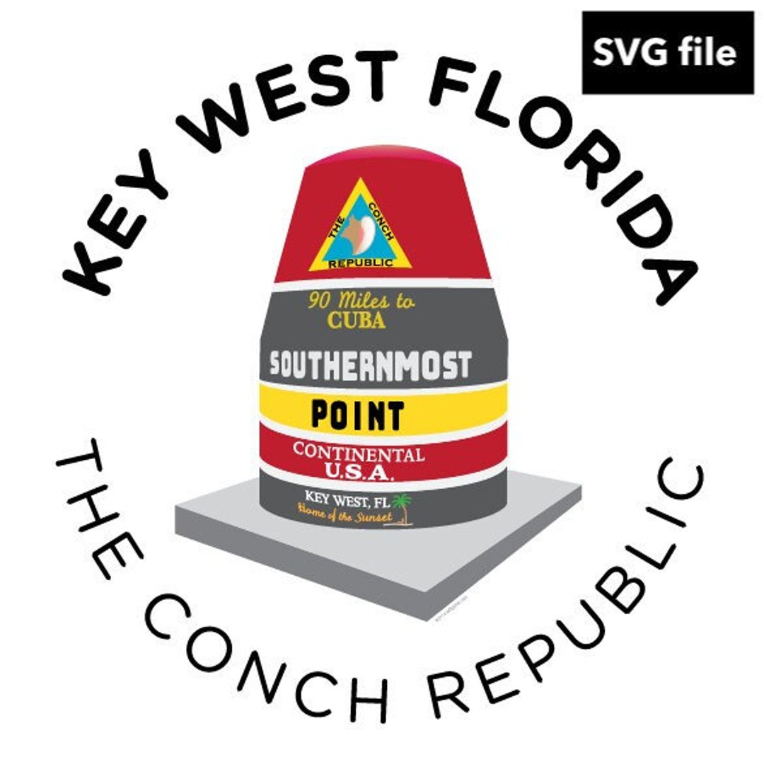 Key West Southernmost Point Marker Illustration SVG File Vector ...