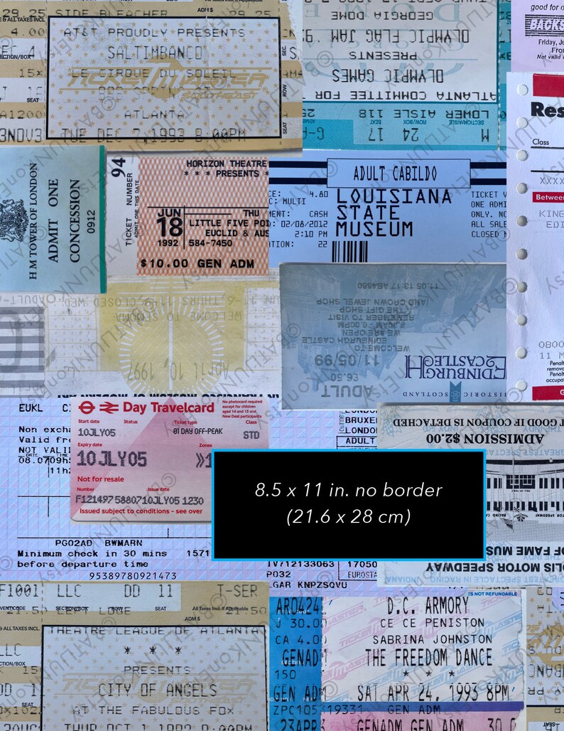 Vintage Ticket Wallpaper US and UK Event Museum Transport PNG Files ...