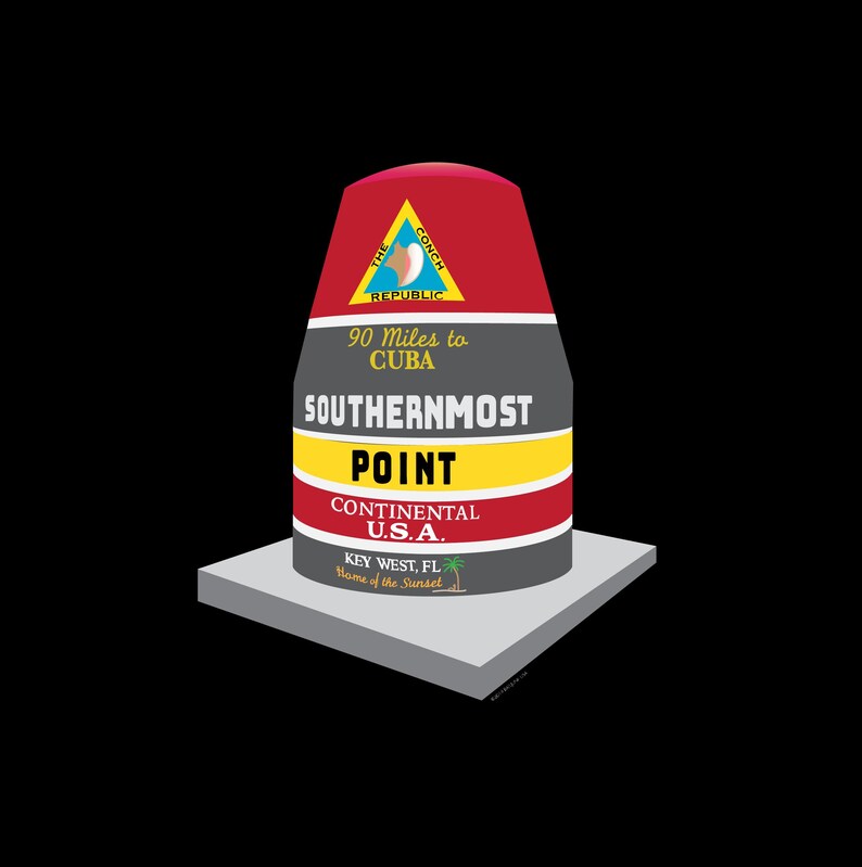 Key West Southernmost Point Illustration: Florida Monument Buoy | PNG ...