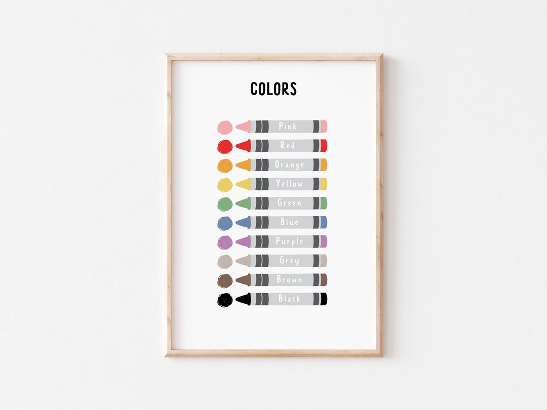 Boho Paint Color Poster, Boho Color Poster, Crayon Art Print, Colors ...
