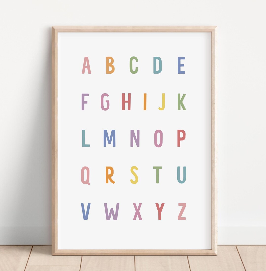Colorful Alphabet Printable Wall Art for Kids Room – Fun ABC Poster for ...