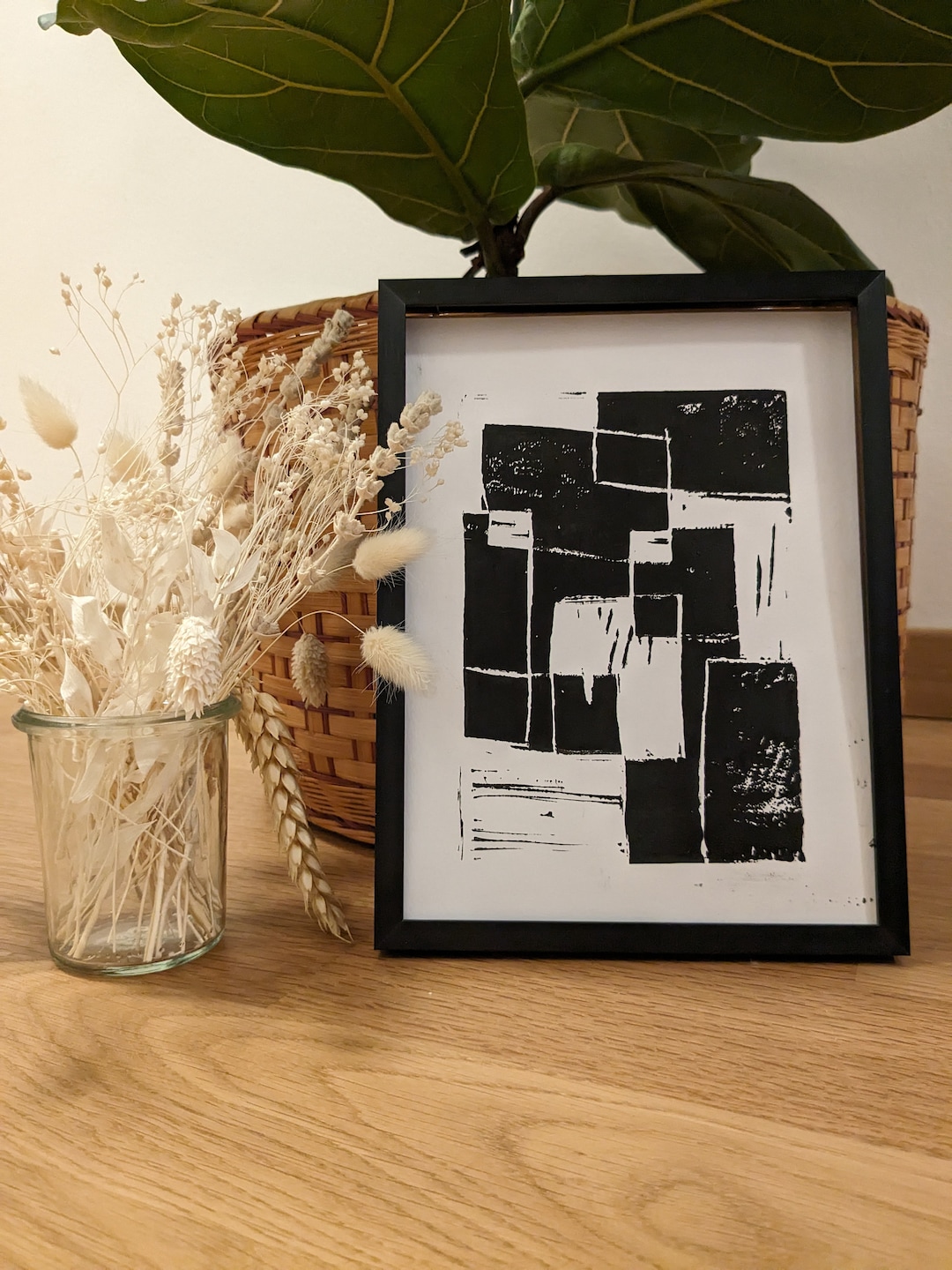 Linoldruck schwarz weiß - Etsy.de