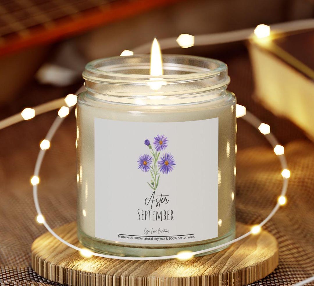 Birth Month Flower Candle, Birth Flower Gift, September Gift, Birth ...
