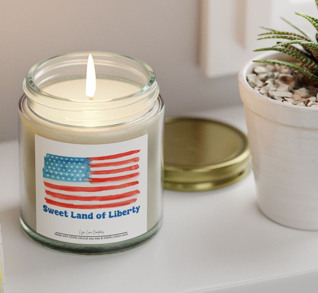 US Flag, Sweet Land, Liberty, Scented Candle, Host Gift, Friend Gift ...