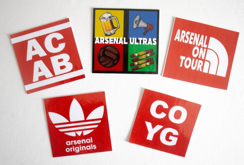 100 Pcs X Arsenal Stickers, AFC Sticker, Arsenal FC Sticker, Waterproof ...