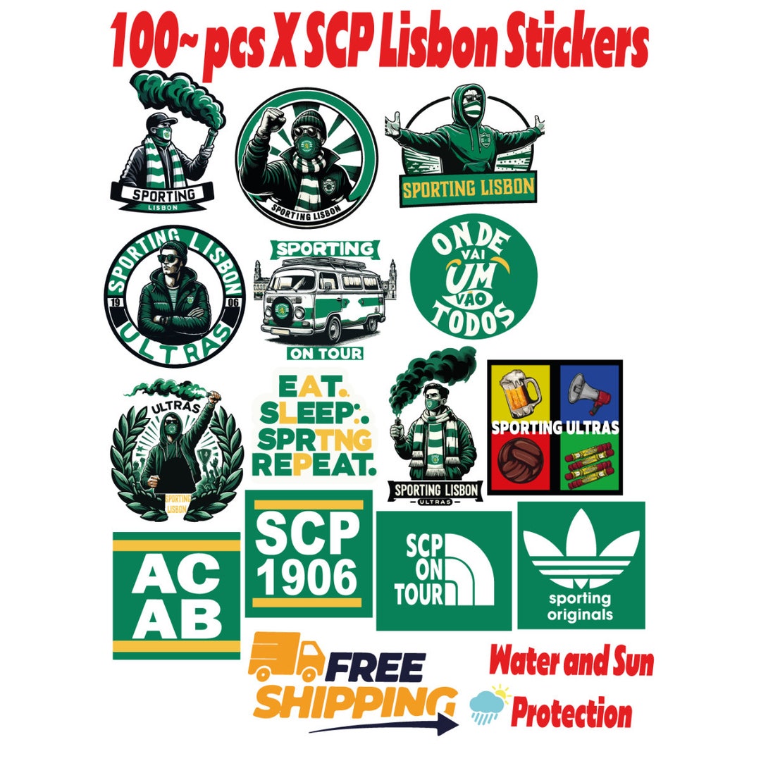 100 Pcs Sporting CP Stickers, SCP Football Sticker, Sporting Lisbon ...