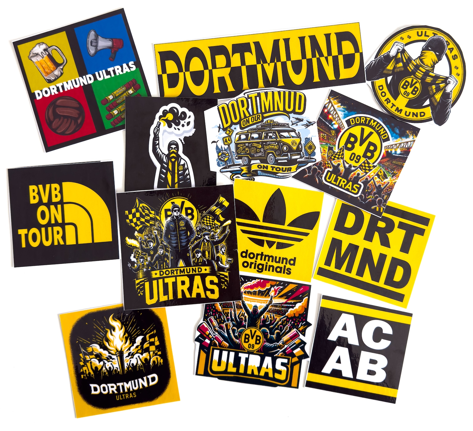 100 Pcs X Borussia Dortmund Ultras and Casual Stickers. Banner BVB Fans ...