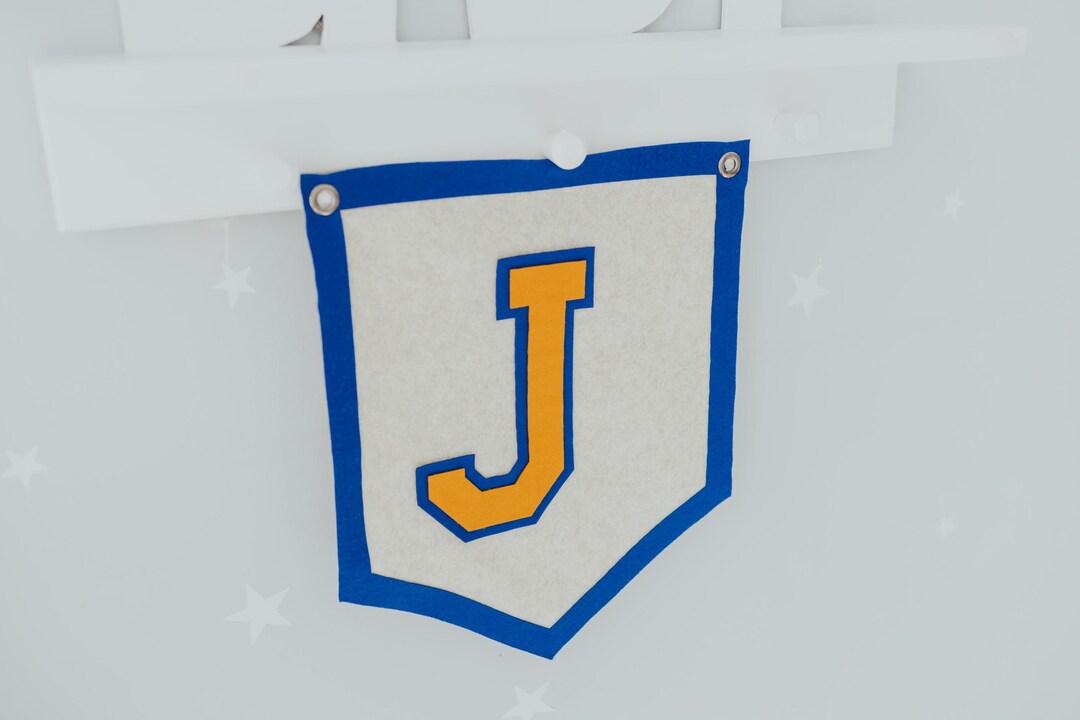 Personalised Initial Flags, Custom Felt Letter Banner, Nursery Decor ...