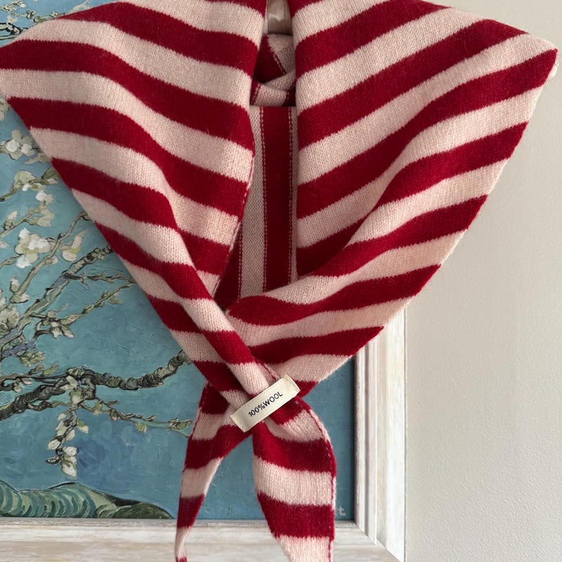 Red Wool Square Scarf - Etsy UK