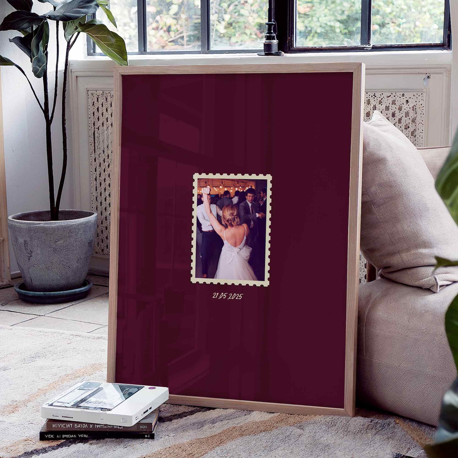 Custom Couples Photo Print – Stamp Design, Wall Art, Personalised Gift ...