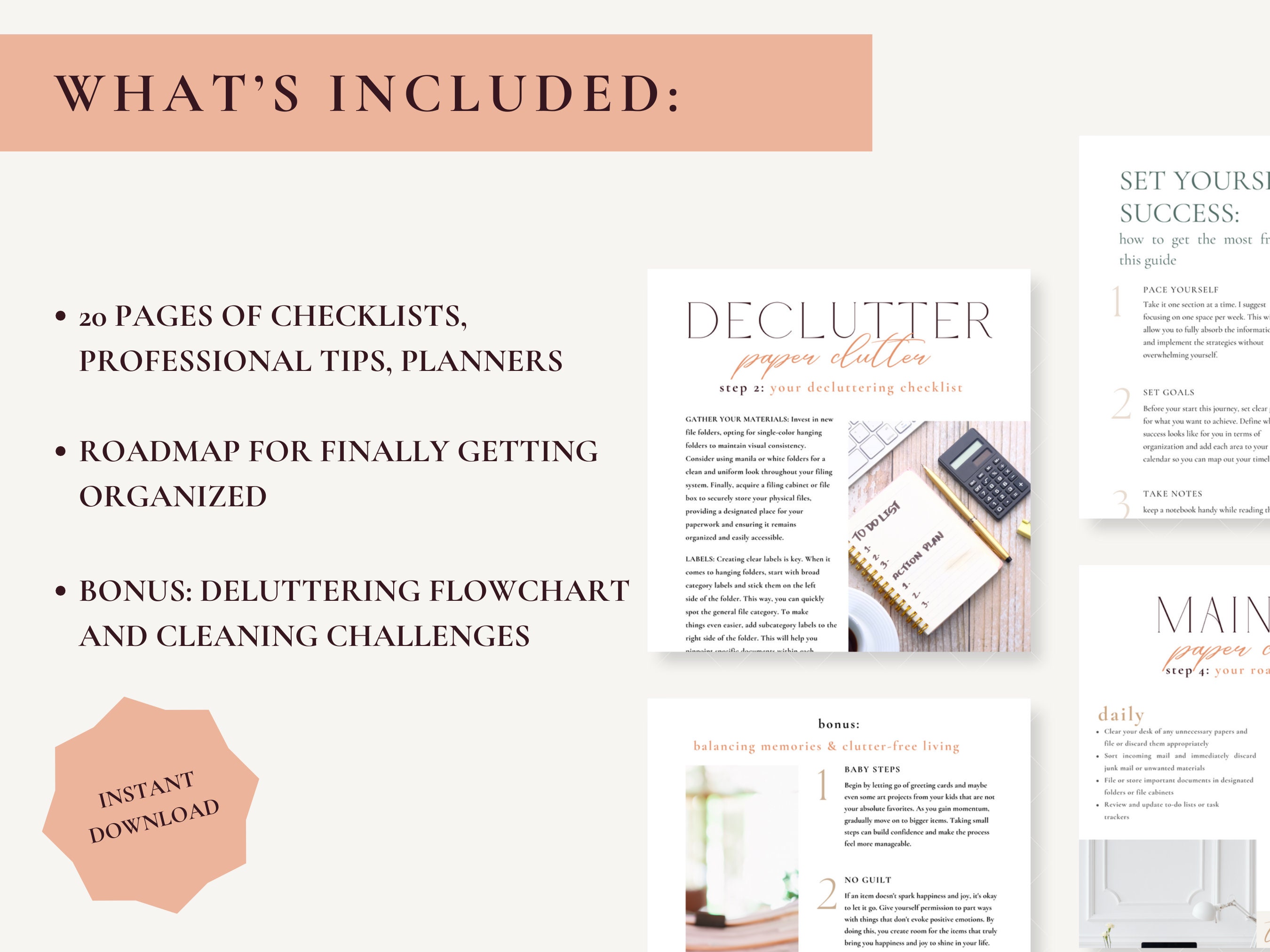 Paper Storage & Organizing / Decluttering Checklist / Printable Guide / Digital Download - Etsy