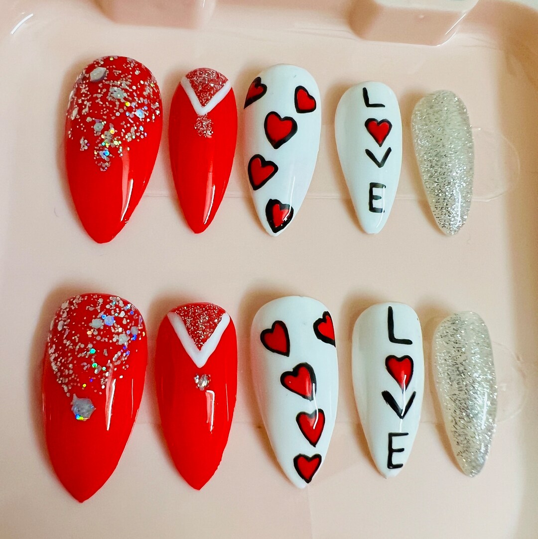Custom Press on Nails Design No.031 Handmade Original Gel Polish ...