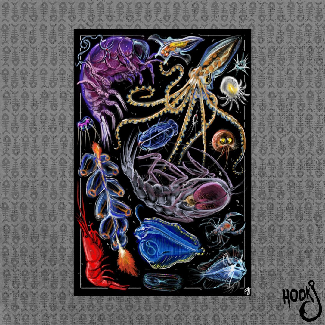 Hook Artwork "the Deep" Vertical Poster - Etsy