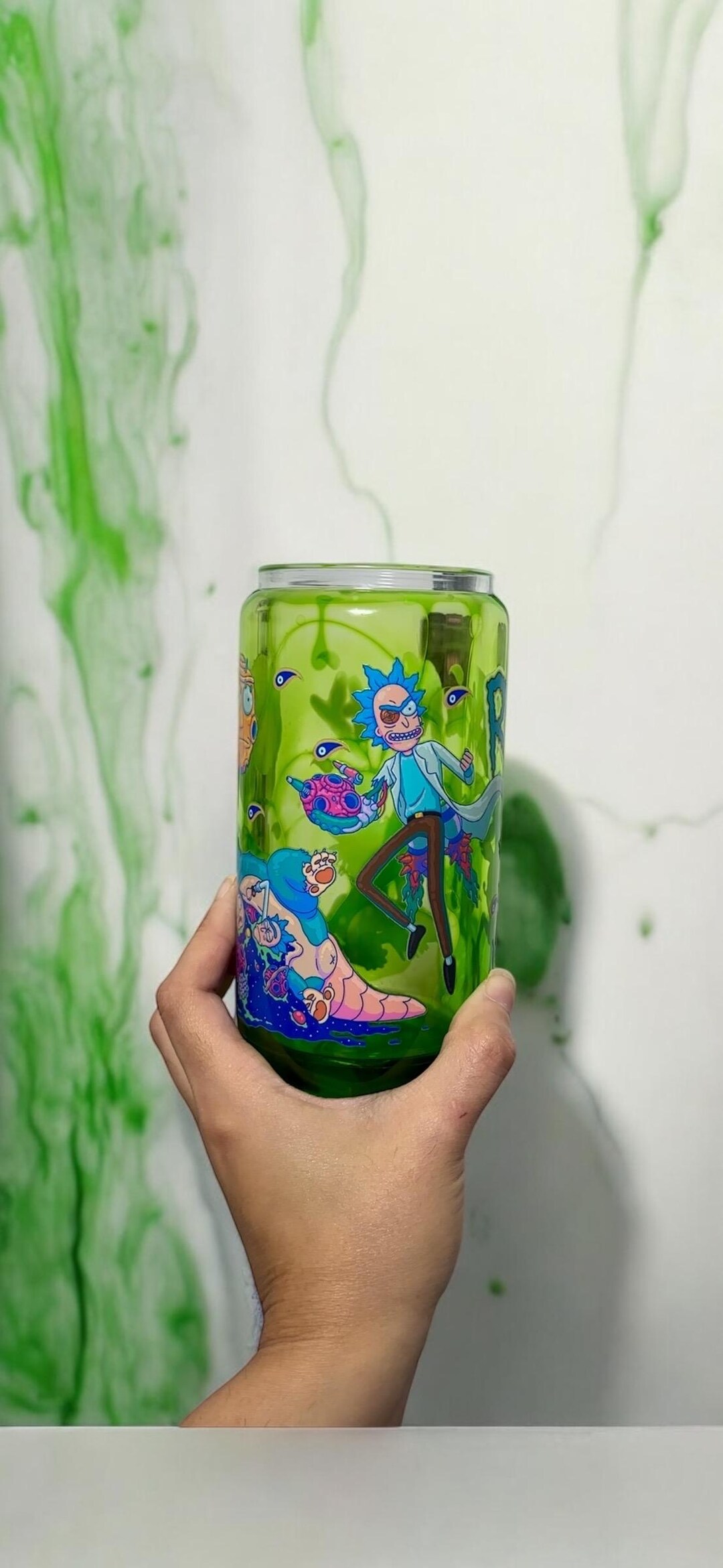 Lava Lamp Drip Mad Scientist and Sidekick 16oz With Lid & Straw - Etsy