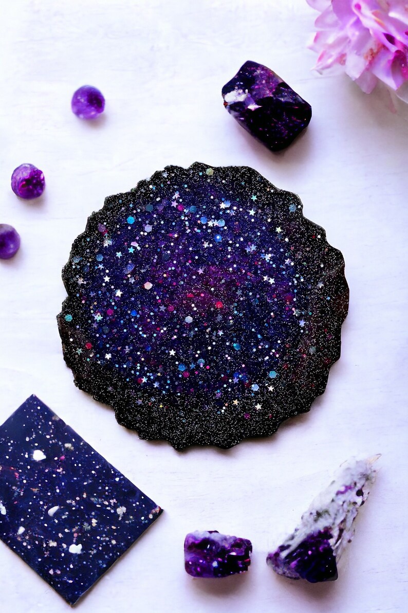 Custom Galaxy Resin Coasters - Set of 2, Optional Border, Gift Ideas ...