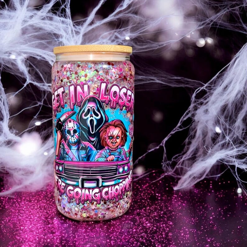 Glow-in-the-dark Horror Snowglobe Tumbler - 16oz With Lid & Straw - Etsy