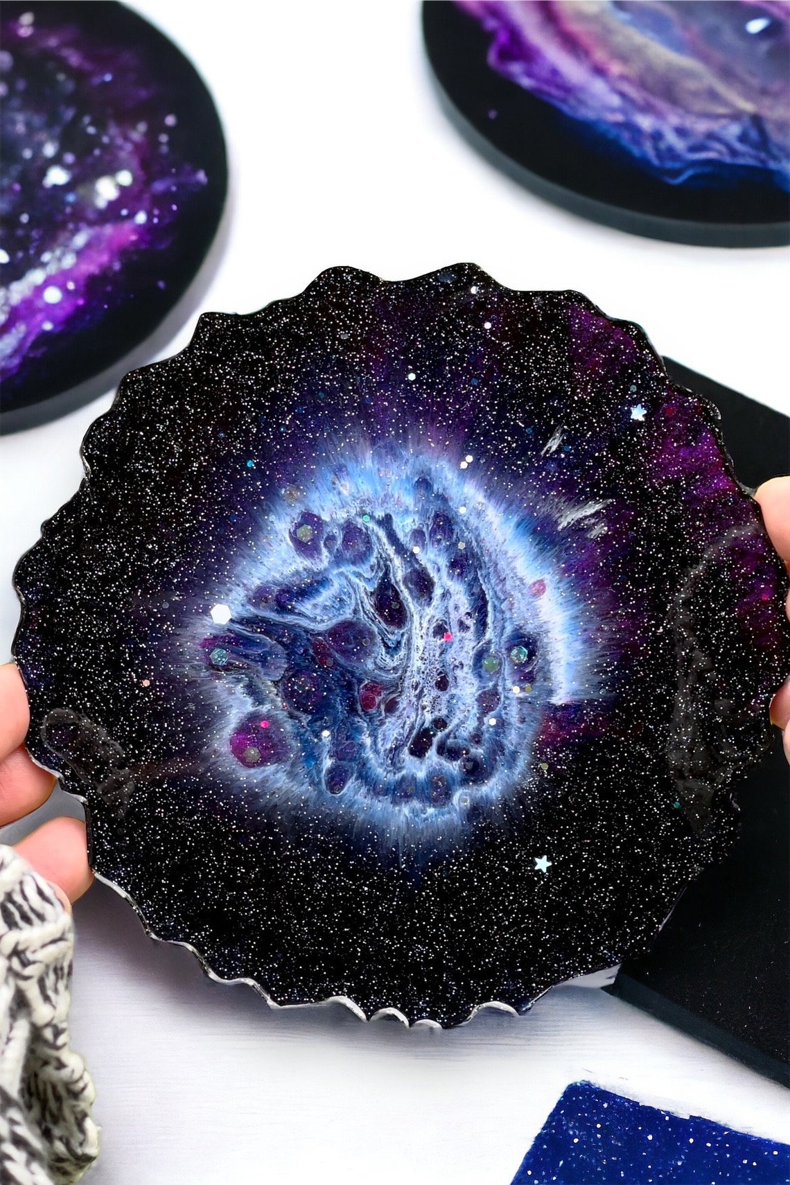 Custom Galaxy Resin Coasters - Set of 2, Optional Border, Gift Ideas ...