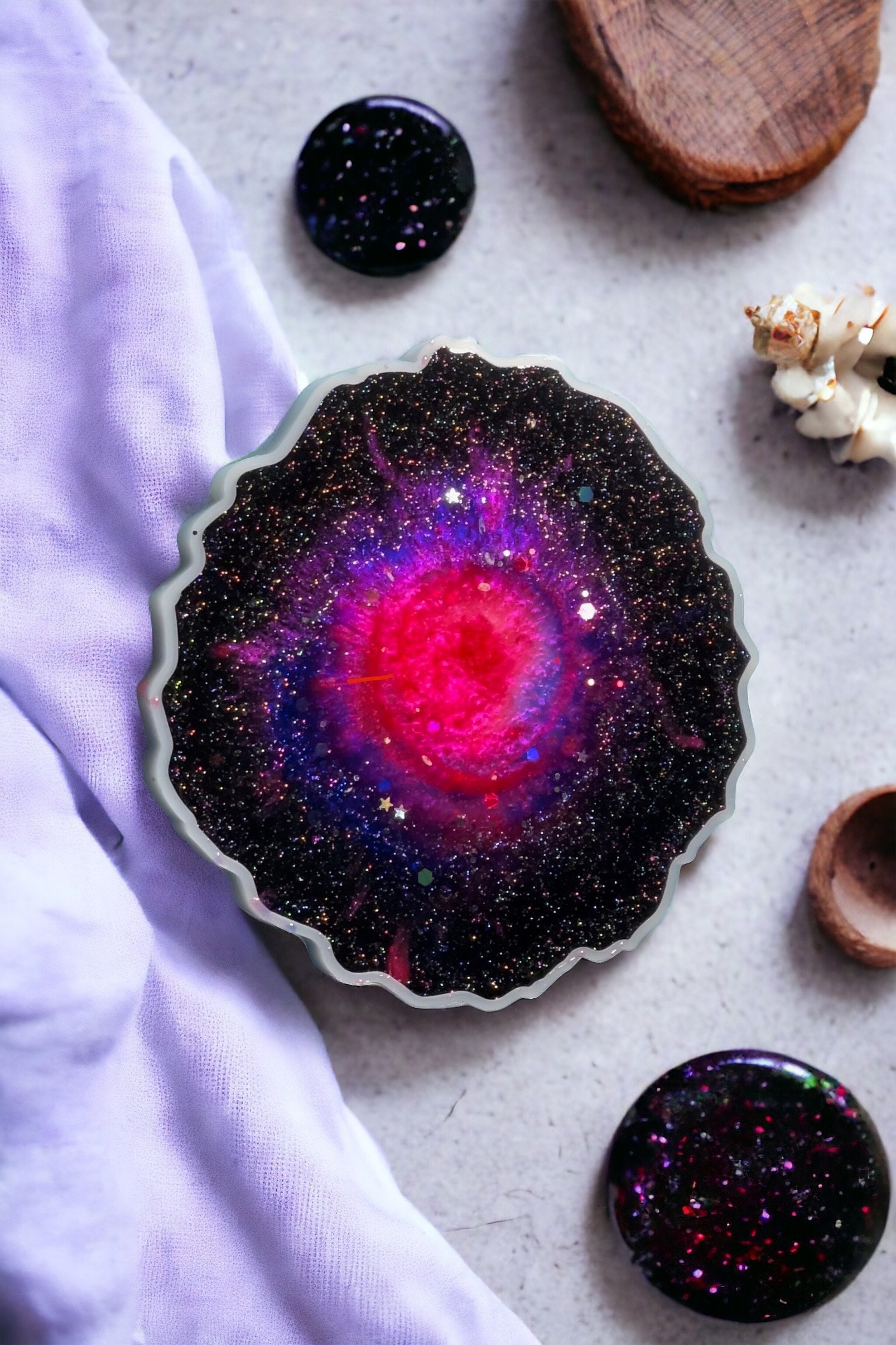 Custom Galaxy Resin Coasters - Set of 2, Optional Border, Gift Ideas ...