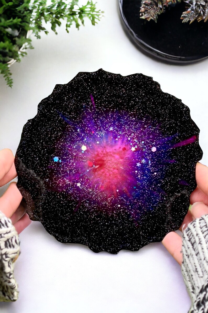 Custom Galaxy Resin Coasters - Set of 2, Optional Border, Gift Ideas ...