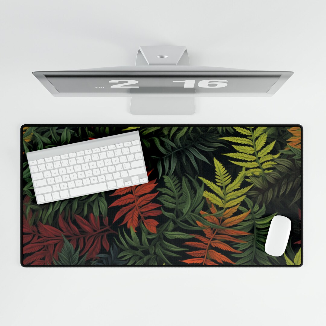 Green Desk Mat, Fern Desk Mat, Cute Desk Mat, Desk Mat Aesthetic, Desk ...