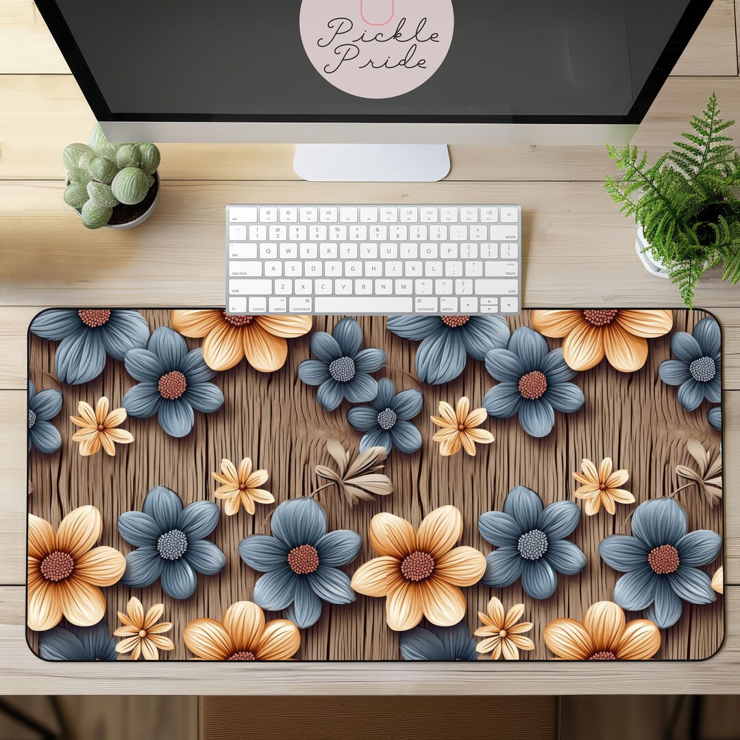Cute Desk Mat, 3D Floral Desk Mat, 3-dimensional Flower Desk Mat ...