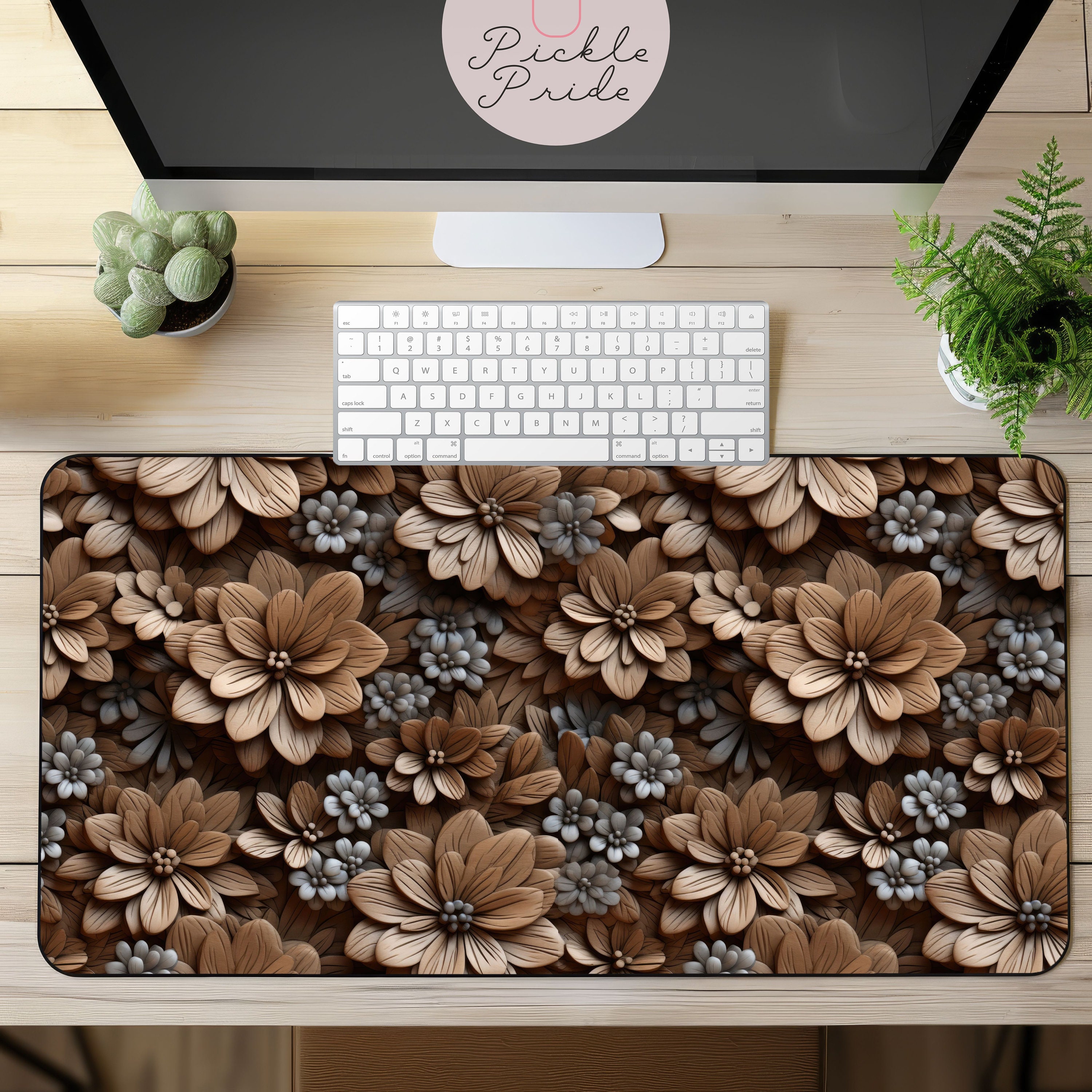 Cute Desk Mat, 3D Floral Desk Mat, 3-dimensional Flower Desk Mat ...