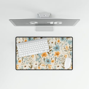 Cottagecore Desk Mat, Cute Desk Mat, Pastel Floral Cottagecore Desk Mat ...