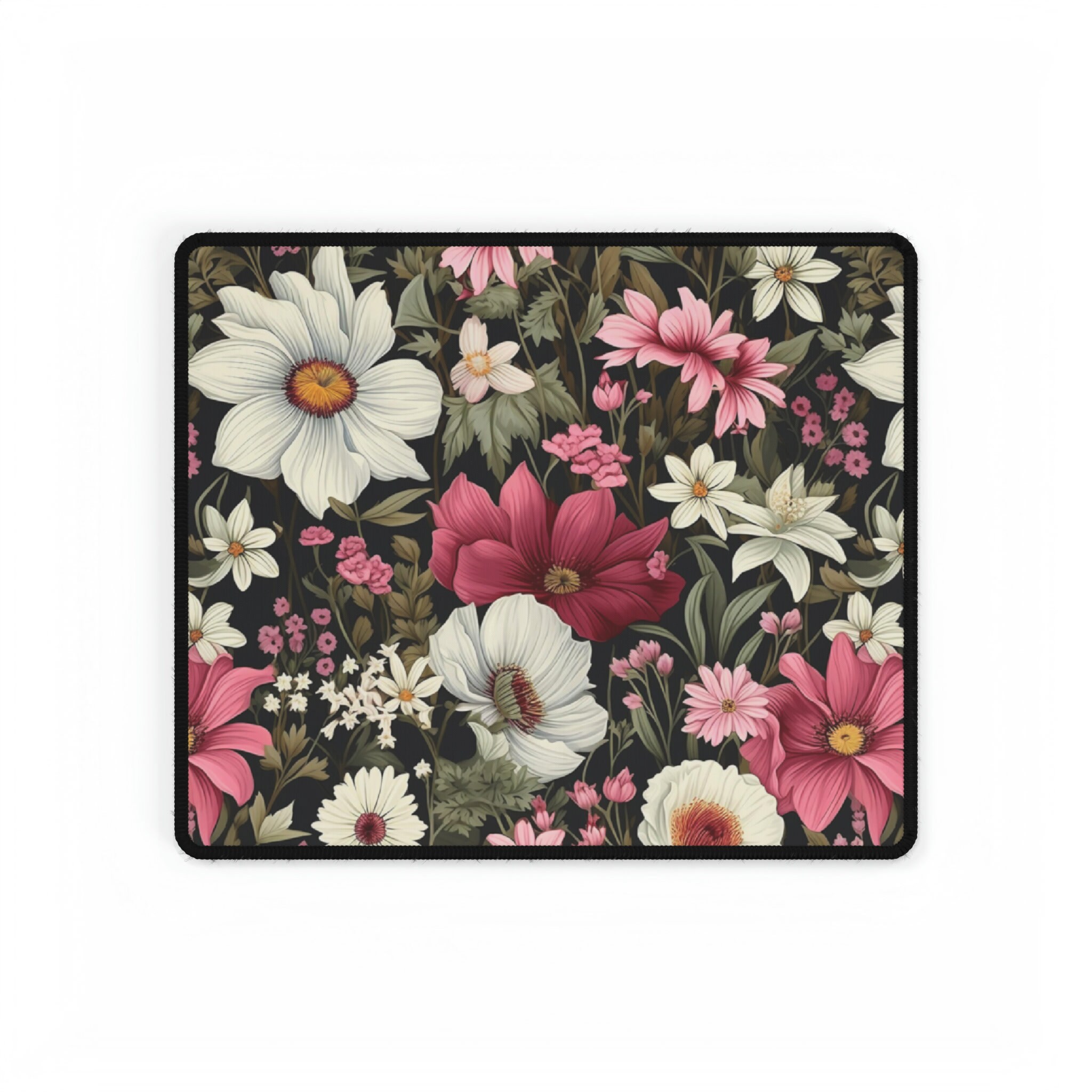 Cottagecore Desk Mat, Cute Desk Mat, Dark Floral Cottagecore Desk Mat ...