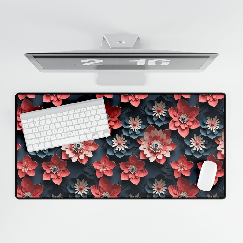 Cute Desk Mat, 3D Floral Desk Mat, 3-dimensional Flower Desk Mat, Paper ...